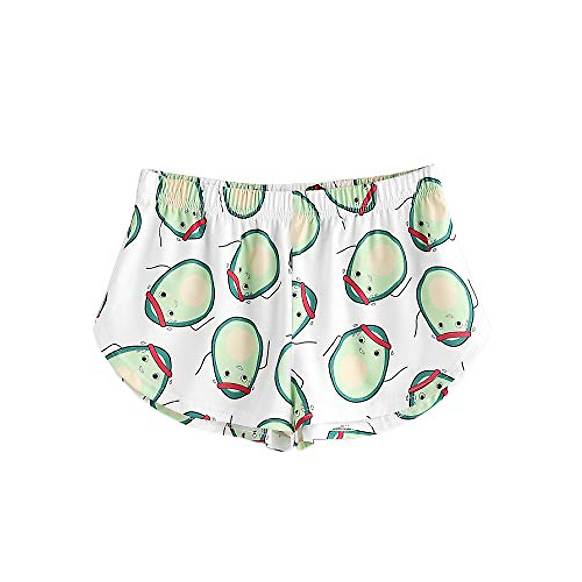 Floerns Women's 2 Piece Pajama Sets Cartoon and Graphic Print Sleepwear Tops and Drawstring Pajama Shorts A White L