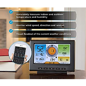 AcuRite Iris (5-in-1) Home Weather Station with Wi-Fi Connection to Weather Underground with Temperature, Humidity, Wind Speed/Direction, and Rainfall (01540M) , Black