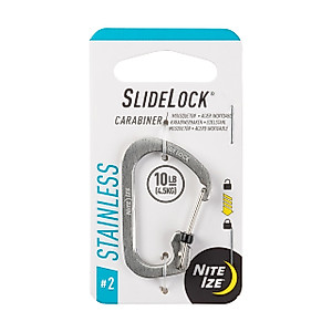Nite Ize Locking Carabiner Clip, Silver, 1-3/32 in., Stainless