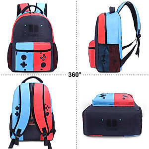 HSELOGI Game Backpack for Boys, Large Capacity Gaming Laptop Backpack, Video Game Daypack SchoolBag Gift for Game Lovers