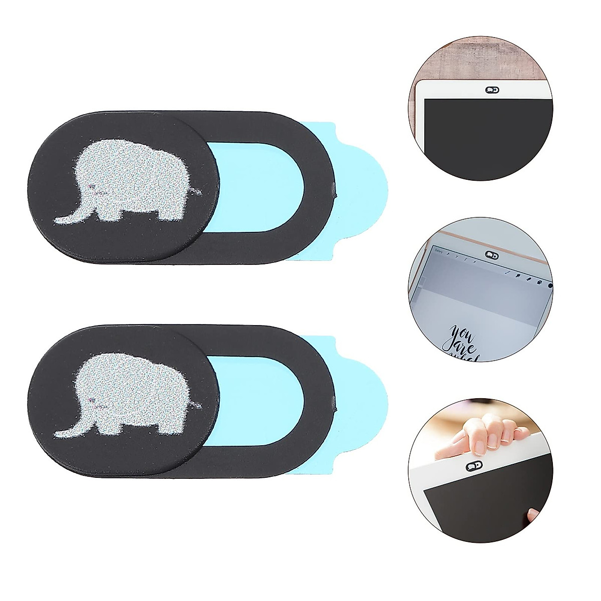 SOLUSTRE 2 pcs Elephant Pattern Webcam Slide Privacy Sliding Laptop Computer Tablet Cute Webcam Hider Accessory