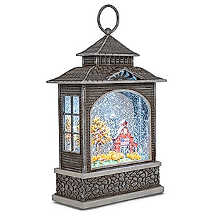 Roman 133334Led Swirl Lantern Farm Pumpkins, 10.5 inch, Multicolor