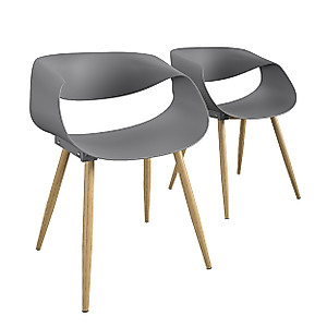 COSCO Outdoor/Indoor Resin Ribbon Chair, 2-Pack, Gray