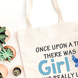 WCGXKO Cartoon Lover Gift There Was A Girl Who Really Loved Cute Themed Tote Bag