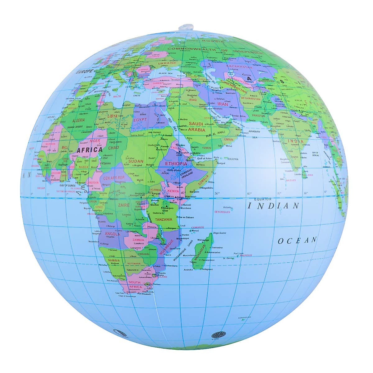 NUOBESTY Inflatable Globe PVC World Globe Inflatable Earth Beach Ball for Beach Playing or Teaching