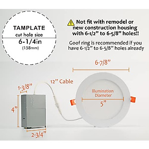 CLOUDY BAY [6 Pack] 6inch Smart WiFi LED Recessed Lights,RGBCW Color Changing Recessed Lighting,Compatible with Alexa and Google Home Assistant,No Hub Required,15W 2700K-6500K,CRI90+ Wet Location