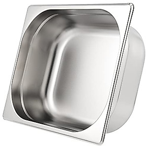 SHEUTSAN 3 Pack 1/2 Size x 4 Inches Deep, Silver Steam Table Pan 22 Gauge Stainless Steel, Anti-Clogging Hotel Catering Pan, Steam Table Water Pan for Restaurants, Hotels, Buffets