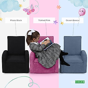 STASH Kids Sofa Chair, Toddler Sofa Chair w/Storage Toddler Fold Out Chair Foldable Couch for Kids upto 200lbs Toddler Chairs, Comfy Kids Lounge Chair