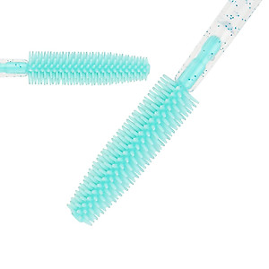 100 Pcs Silicone Mascara Wands Disposable Eyelash Brushes for Extensions Lash Applicators Makeup Tool Kit (Crystal blue/Mint Green)