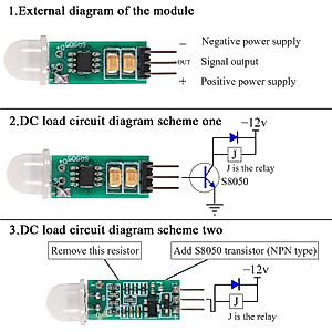 AEDIKO 10pcs HC-SR505 Human Motion Sensor Mini Infrared PIR Detector Switch Module High Power High Efficiency Digital Measurement for DIY Electronic Practice