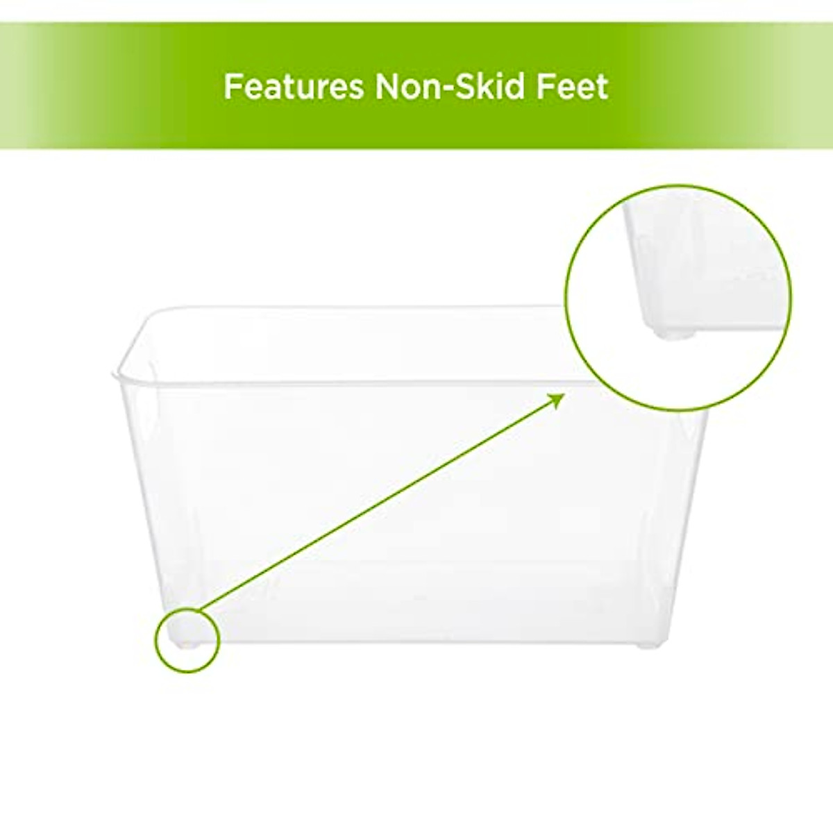 Kenney Organizer Bin with Handles, 3.75” L x 8.75” W x 3.75” H, Clear, 2 Piece