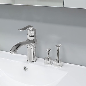 Linkidea 2 Pack Safety Razor Stand, Opening Dia 0.7" (18.5mm) Men's Shaving Stand for Bathroom Countertops, Compatible with Gillette Mach 3 (Silver)