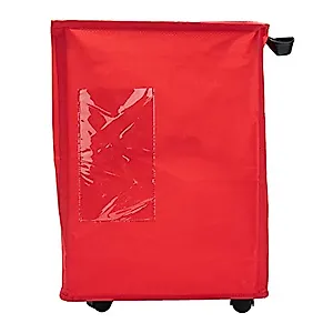 Mind Reader 65 Liter Rolling Laundry Hamper, Fabric Laundry Basket, Dirty Clothes Storage, Bathroom, Bedroom, Closet, Laundry Room, Red