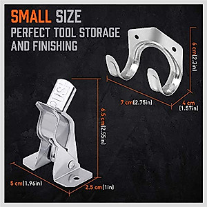 19-Piece Garden Tool Holder Set - Wall Mount Shovel Holder, Broom Holder, Rake Holder, Garage Hook & Tool Holder Set, Garage Organizer, Wall Organizer, Utility Storage, Utility Hanger Clips & U-Hooks