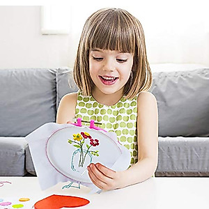 Similane 6 Pieces Embroidery Hoops, Plastic Circle Cross Stitch Hoop Ring 3.4 inch to 10.2 inch (Multicolor) for Embroidery and Cross Stitch