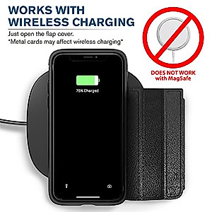 VENA vCommute Wallet Case Compatible with Apple iPhone 12 / iPhone 12 Pro (6.1"-inch), (Military Grade Drop Protection) Flip Leather Cover Card Slot Holder with Kickstand - Space Gray