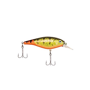 Berkley Flicker Shad Shallow Fishing Lure, Firetail Hot Perch, 2/7 oz, 2 3/4in | 7cm Crankbaits, Size, Profile and Dive Depth Imitates Real Shad, Equipped with Fusion19 Hook