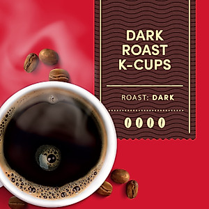 Tim Hortons Dark Roast Coffee, Single-Serve K-Cup Pods Compatible with Keurig Brewers, 96ct K-Cups, Red -24 Count (Pack of 4)