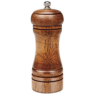 Gulex® Wood Pepper Grinder Pepper Mill, Adjustable Coarseness 5.5 Inches Retro Style Wooden Peppermill, Ceramic Grinding Mechanism Salt Mill Refillable