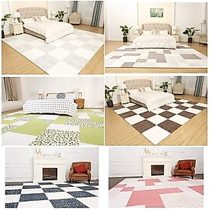 ALGFree Interlocking Floor Tiles Foam Puzzle Mat，1cm Thick Baby Toddler Crawling Mat Play Room Soft Playmats Easy Travel, Free Combination (Color : B, Size : 30x30x1cm-9pcs)
