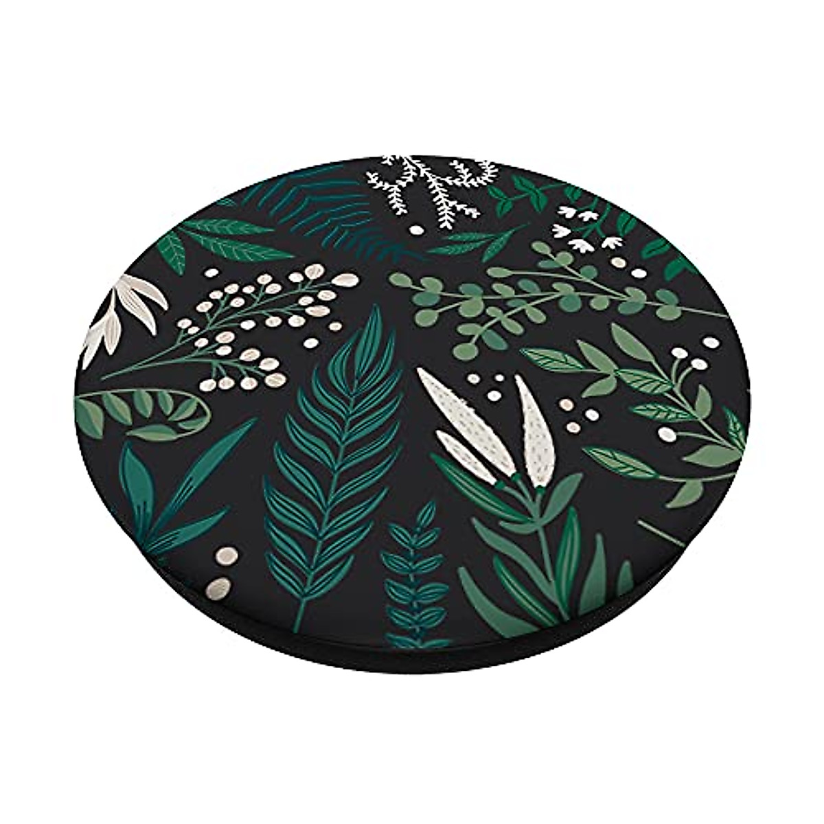 Green Botanical Fern Foliage & White Berry Floral Pattern PopSockets Swappable PopGrip