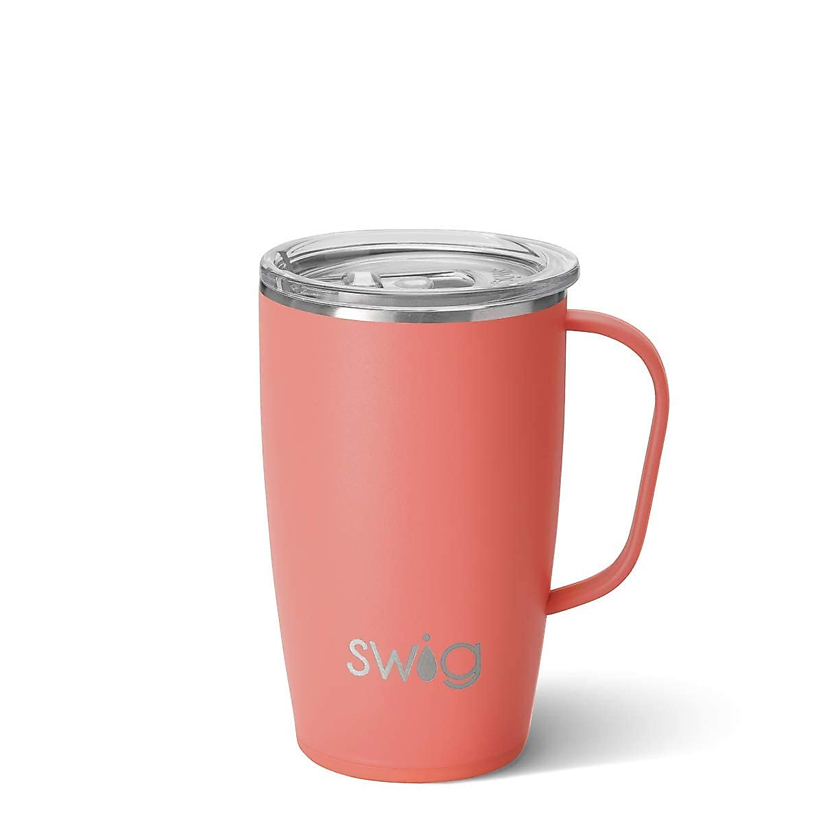 Swig Life Matte Coral AM+PM Gift Set, Includes (1) 18oz Travel Mug + (1) 14oz Stemless Wine Tumbler, Triple Insulated, Stainless Steel, and Dishwasher Safe