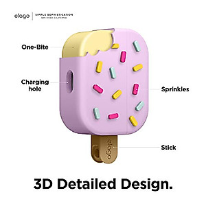 elago Ice Cream AirPods Pro Case with Keychain Designed for Apple AirPods PRO Case (Blueberry)