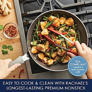Rachael Ray Cook + Create Nonstick Stir Fry Pan/Wok, 10.5 Inch, Gray