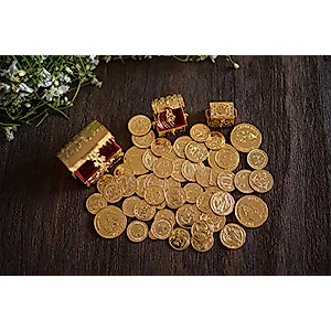 Customizable Wedding Unity Coins 24K Gold Plated with Case, Treasure Box, Arras Matrimoniales (Virgen)