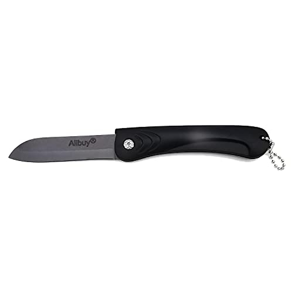 Alibuy 3" Ceramic Folding Knife Utility Knife (Blade Black + Handle Black)