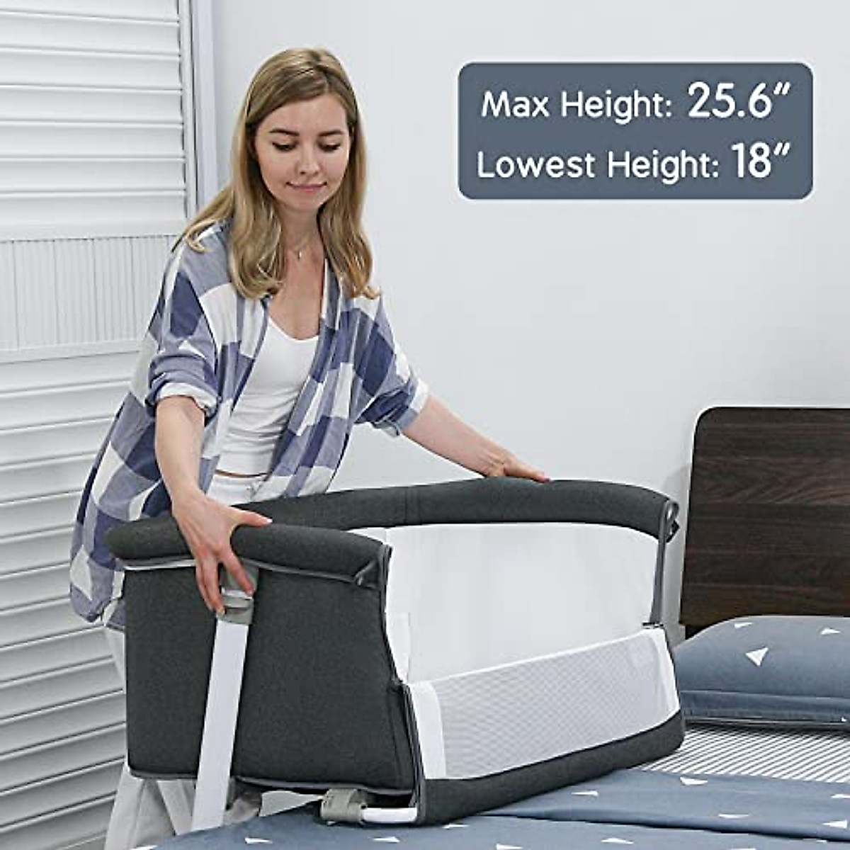 RONBEI Bassinet for Baby, Baby Bassinet Bedside Sleeper Bedside Bassinet Baby Crib for Newborn/Infants/Baby Boy/Baby Girl