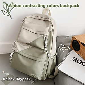 Leaper Water-resistant Laptop Backpacks for Women Lightweight Backpack College Bag Travel Satchel Green