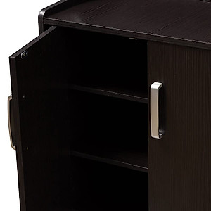CLoxks Shoes Cabinet Brown Shoe Cabinet ，One Convenient top Shelf，Assembly Required， Entry Foyer Cabinet entryway Show Cabinet