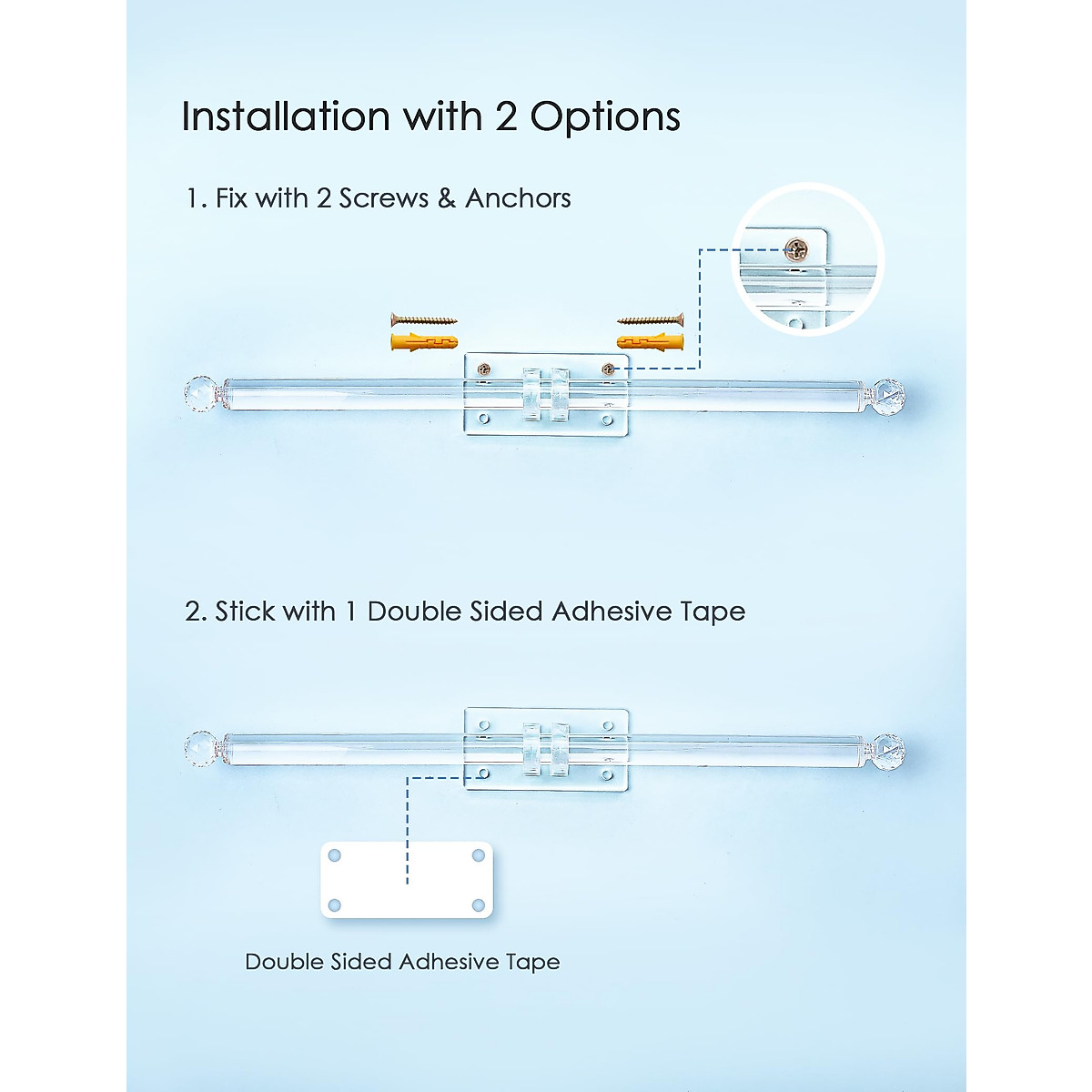 Heesch Headband Holder, Bracelet Holder, Claw Clip Organizer, Acrylic Necklace Holder, Hat Rack for Baseball Caps, Wall Mount Jewelry Holder for Bracelets, Watches, Headbands, Hair Ties (2-Pack)