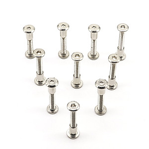 binifiMux 10-Pack M6-1.0 x 35mm Rivet Countersunk Hex Head Socket Cap Bolt and Barrel Nut for Furniture