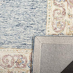 Safavieh Aubusson Collection 5' x 8' Blue/Pink AUB101M Handmade Traditional Premium Wool Area Rug