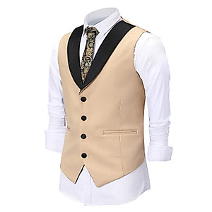 Aesido Men Suits Slim Fit 3 Pieces Wedding Formal Business Tuxedos One Button(Silver Grey,US34)