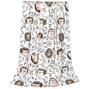 Hedgehog Gifts Flannel Throw Blanket Soft Lightweight Blankets for Girls Kids Women Hedgehog Lovers 50"X40"