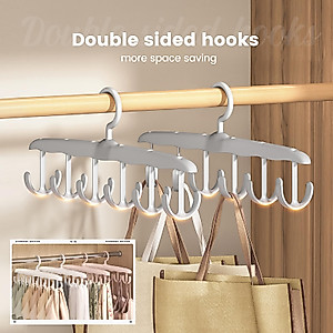 XQXA Hat Hangers for Closet, 1-Pack Hat Organizer for Baseball Caps, 360-Degree Rotation Hat Holder Storage with 12 Hooks, Organizador de Gorras - Gift for Men, Women, Grey