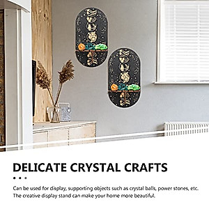 ABOOFAN 2pcs Crystals Wall Display Crystal Holder Wall Mount Display Shelf Bohemian Moon Phrase for Crystals Gems Divination Wiccan Altar Supplies