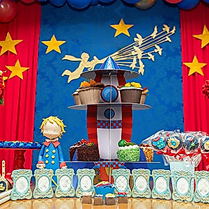 3 Tiers Rocket Cupcake Stand Outer Space Cardboard Cupcake Holder Galaxy Party Dessert Tower Solar System Treat Stand for Kids Space Birthday Decor Baby Shower Family Gathering Supplies