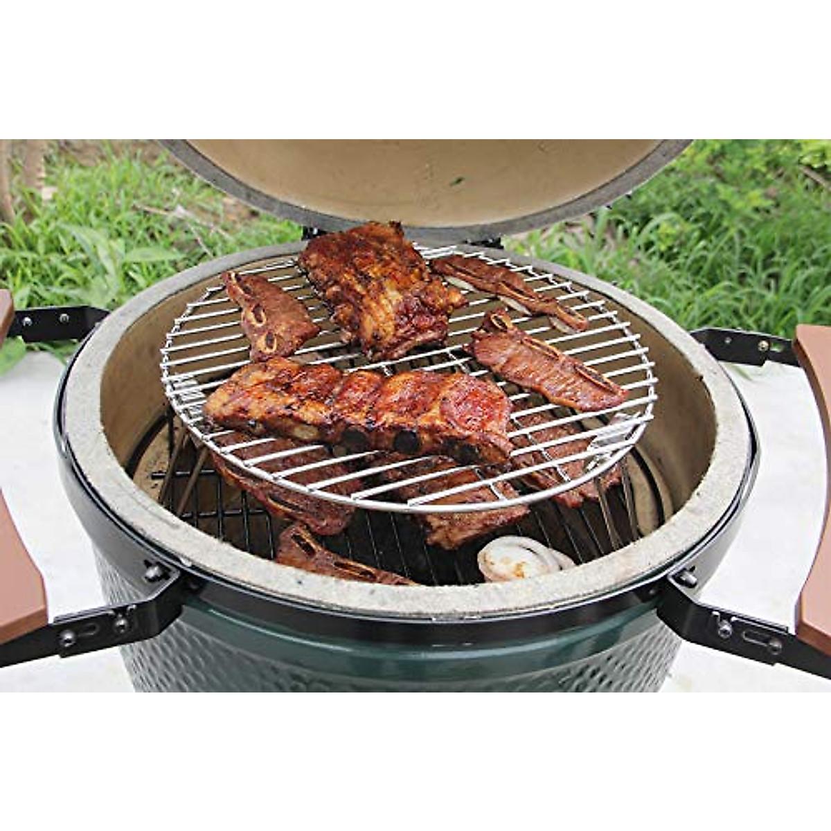 Mydracas Grill Expander Rack Stack Rack Expansion Grilling Rack Stainless Steel Fit Large & XL Big Green Egg Weber Kettle 22 Inches Charcoal Grill Kamado Joe,18" or Bigger Diameter Grill