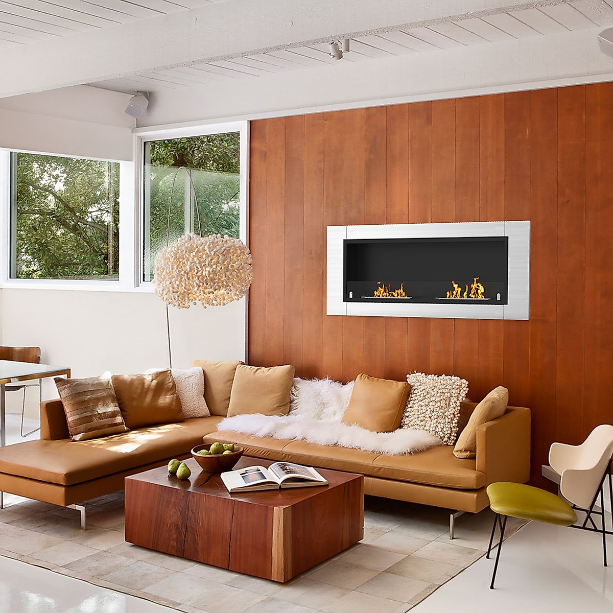 Regal Flame Fargo 43 Inch Ventless Built In Recessed Bio Ethanol Wall Mounted Fireplace