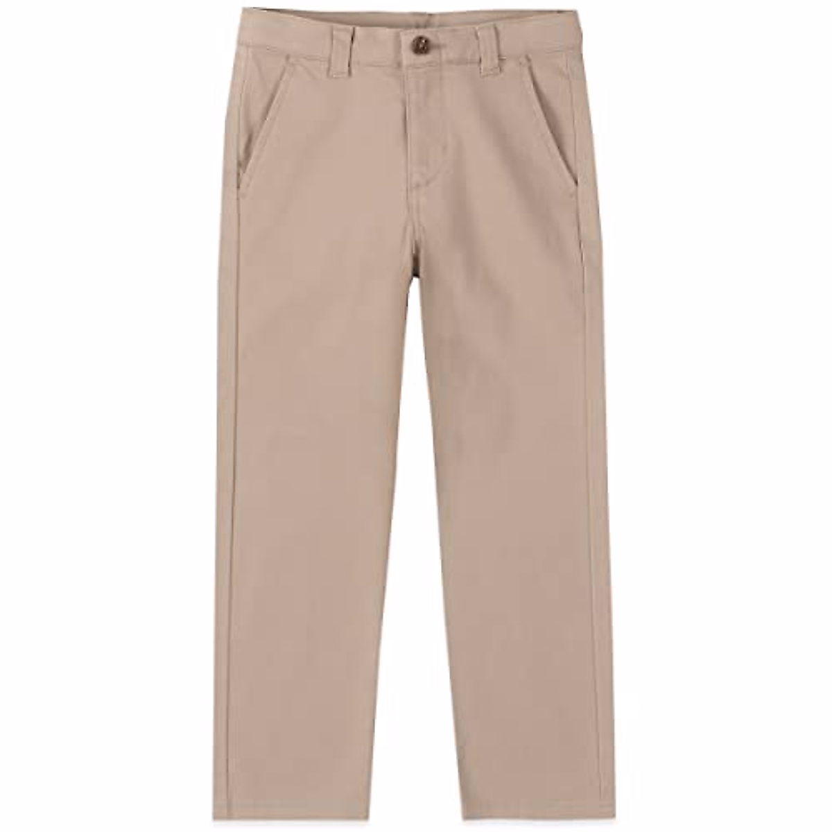 IZOD Boys' School Uniform Twill Khaki Pants, Flat Front & Comfortable Waistband, 14 Slim