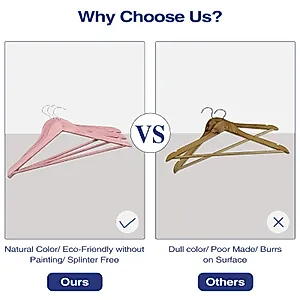 FairyHaus Natural Cedar Wooden Coat Hangers 18Pack, Smooth Finish Wood Suit Hangers - Slim Sleek & Flat Cedar Shirt Hangers with 360° Rotating Hook, Durable Cedar Clothes Hangers