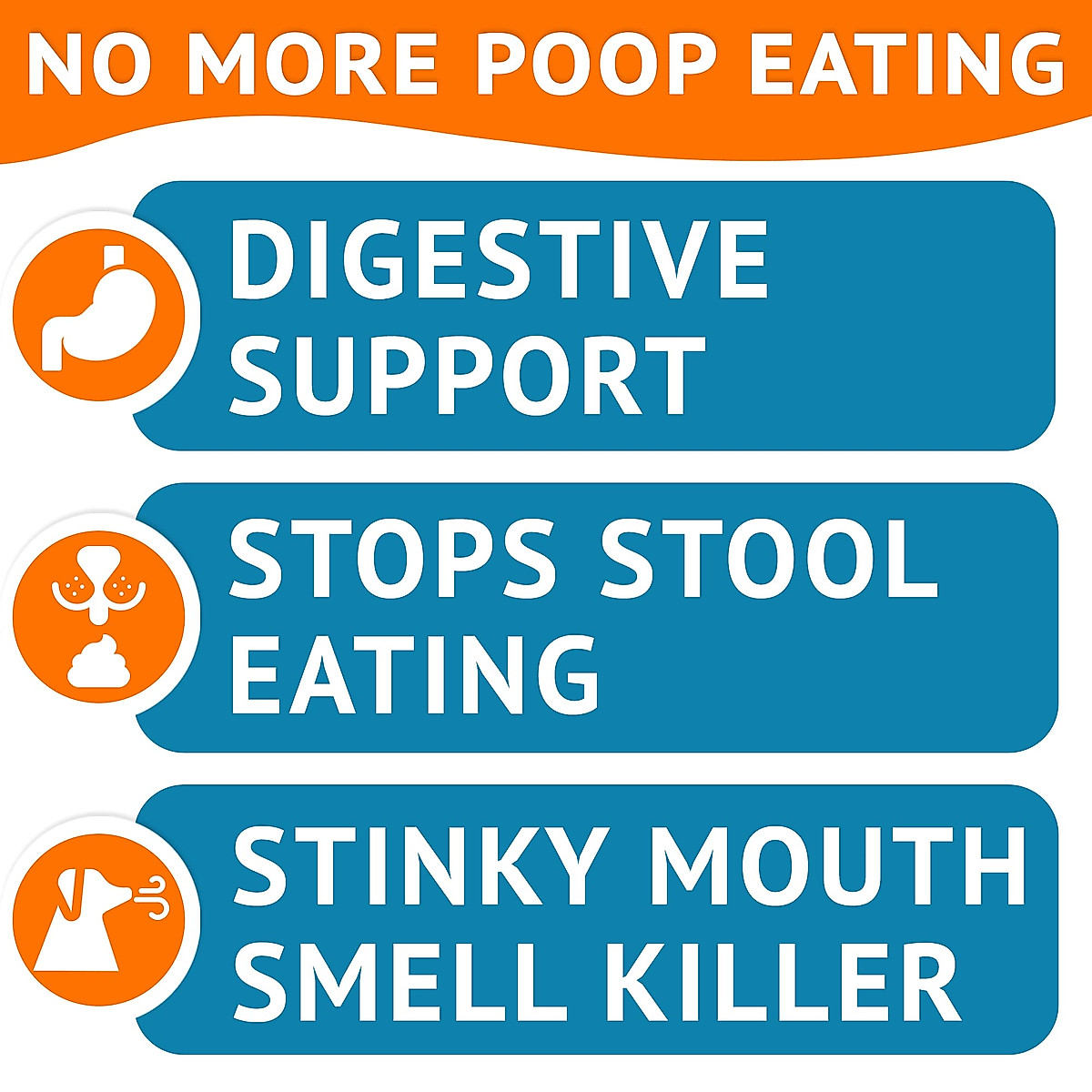 Chew No Poo - Coprophagia Treatment for Dogs - Prevent Dog Poop Eating - Natural Stool Eating Deterrent + Breath Aid - Probiotics & Digestive Enzymes - Boosts Gut Health - Made in USA - 120 Soft Chews