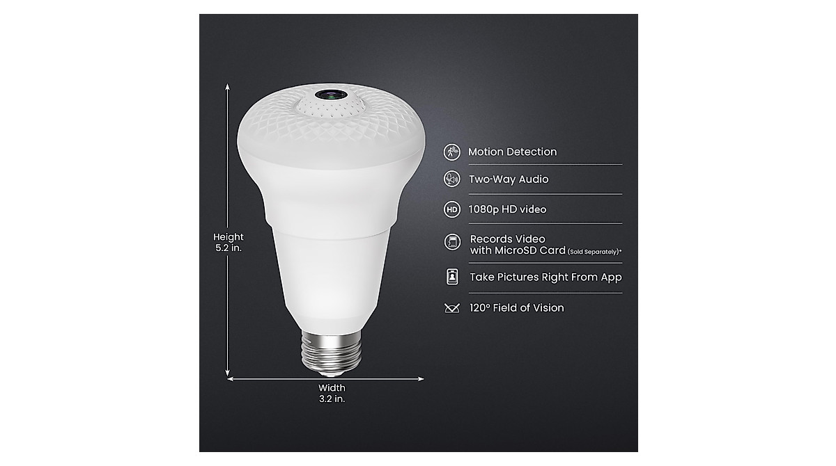 Feit Electric Smart Light Bulb with Camera & Motion Sensor