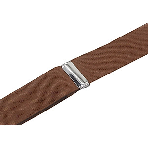 Doloise Adjustable Elastic X Back Style Suspenders for Men's and Women's With Strong Metal Clips (Coffe-01)