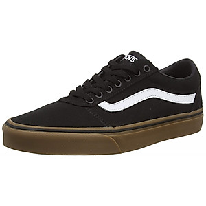 Vans Men's Ward Sneaker, Black ((Canvas) Black/Gum 7hi), 14