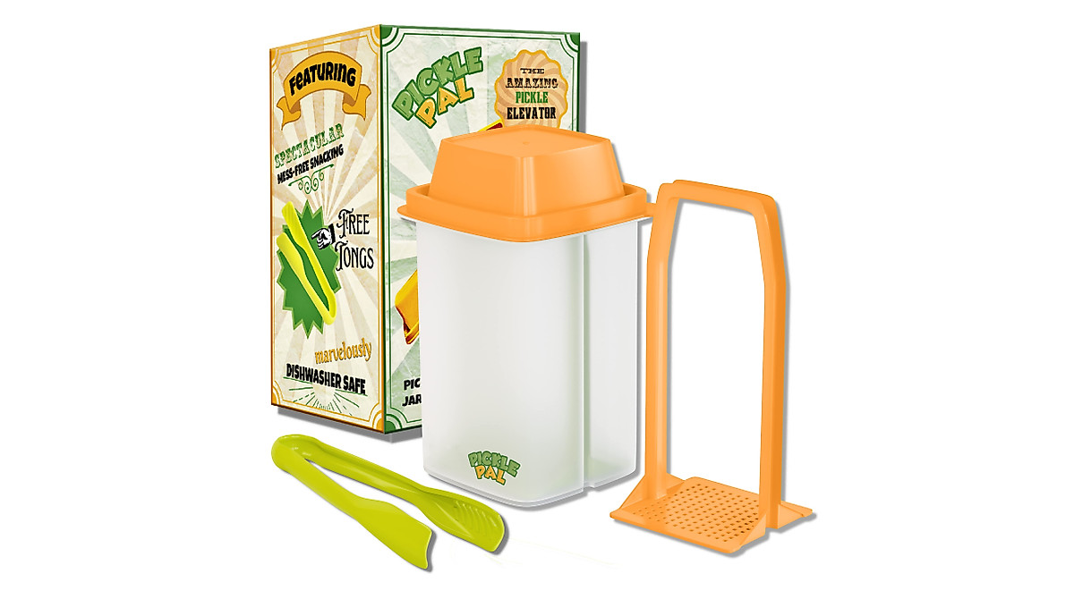 Pickle Pal 40 oz Pickle Container with Strainer & Tongs
